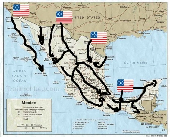 Mexico map before mexican war