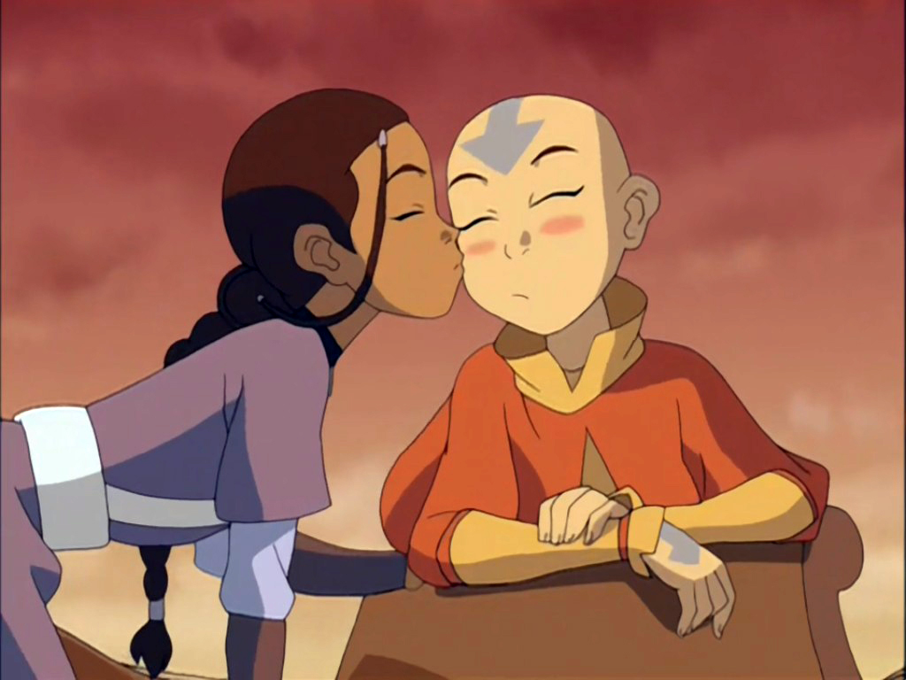 Image Katara Aang Kiss Jonovanpedia Wiki Fandom Powered By Wikia