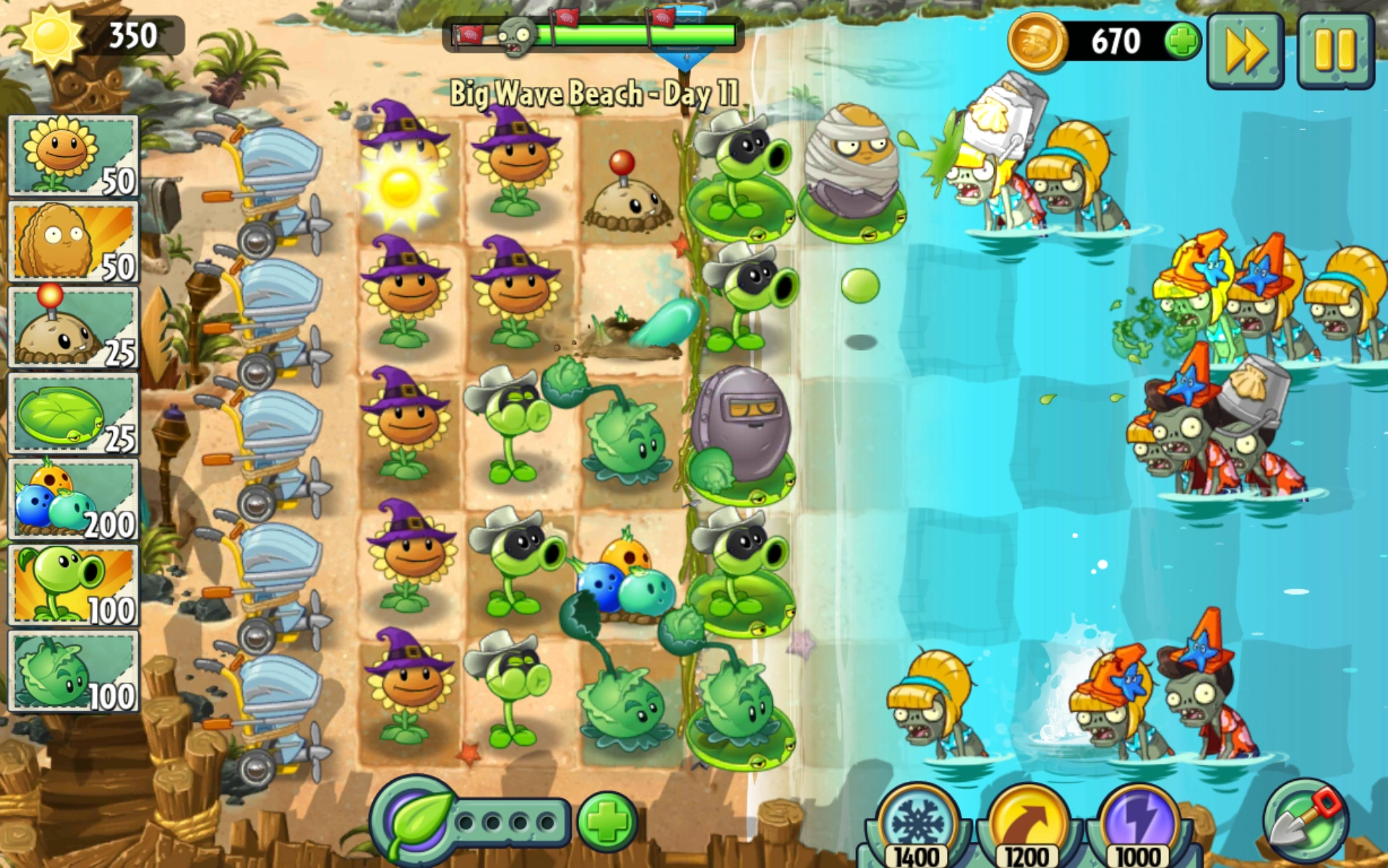 Plants vs zombies 2 big wave beach day 15 - kerytee