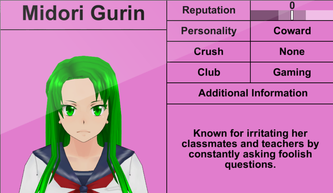 Midori Guringaleria Yandere Simulator Wikia Fandom Powered By Wikia