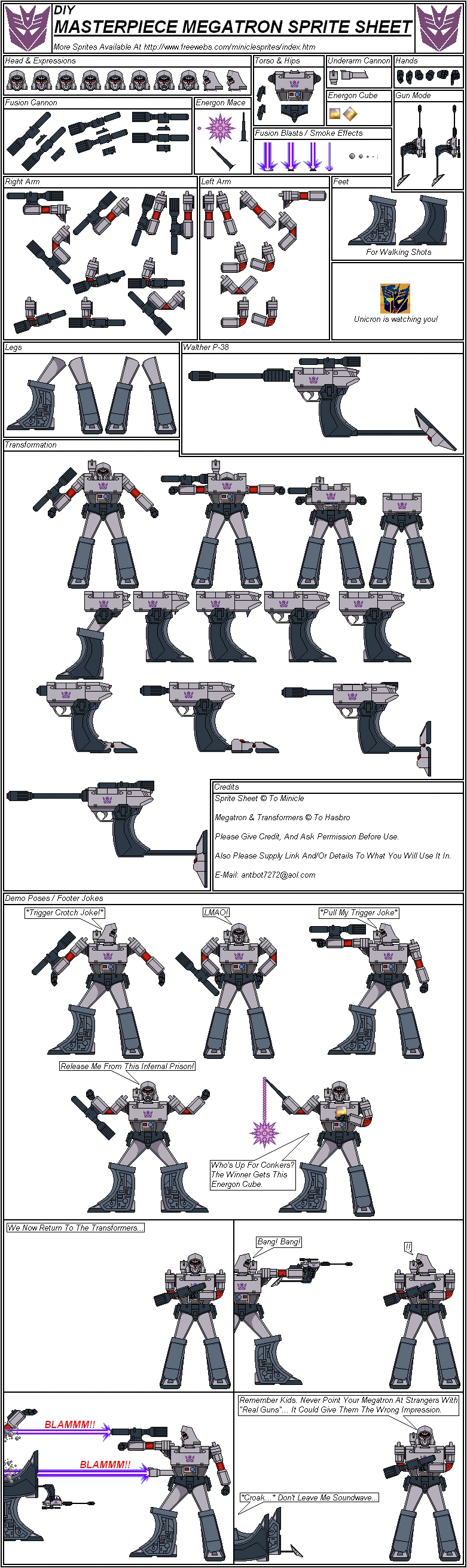 Imagen - G1-Megatron-Sprite-Sheet-1-.png | Ben 10 Wiki | FANDOM powered ...