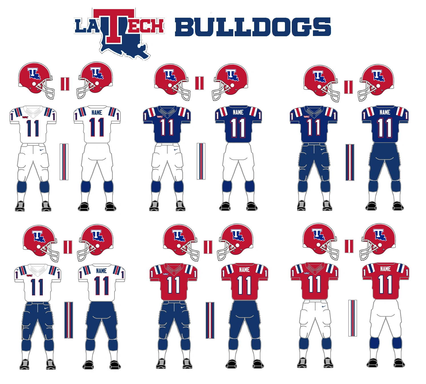 Image - WAC-Uniform-Louisiana Tech.png | American Football Wiki ...