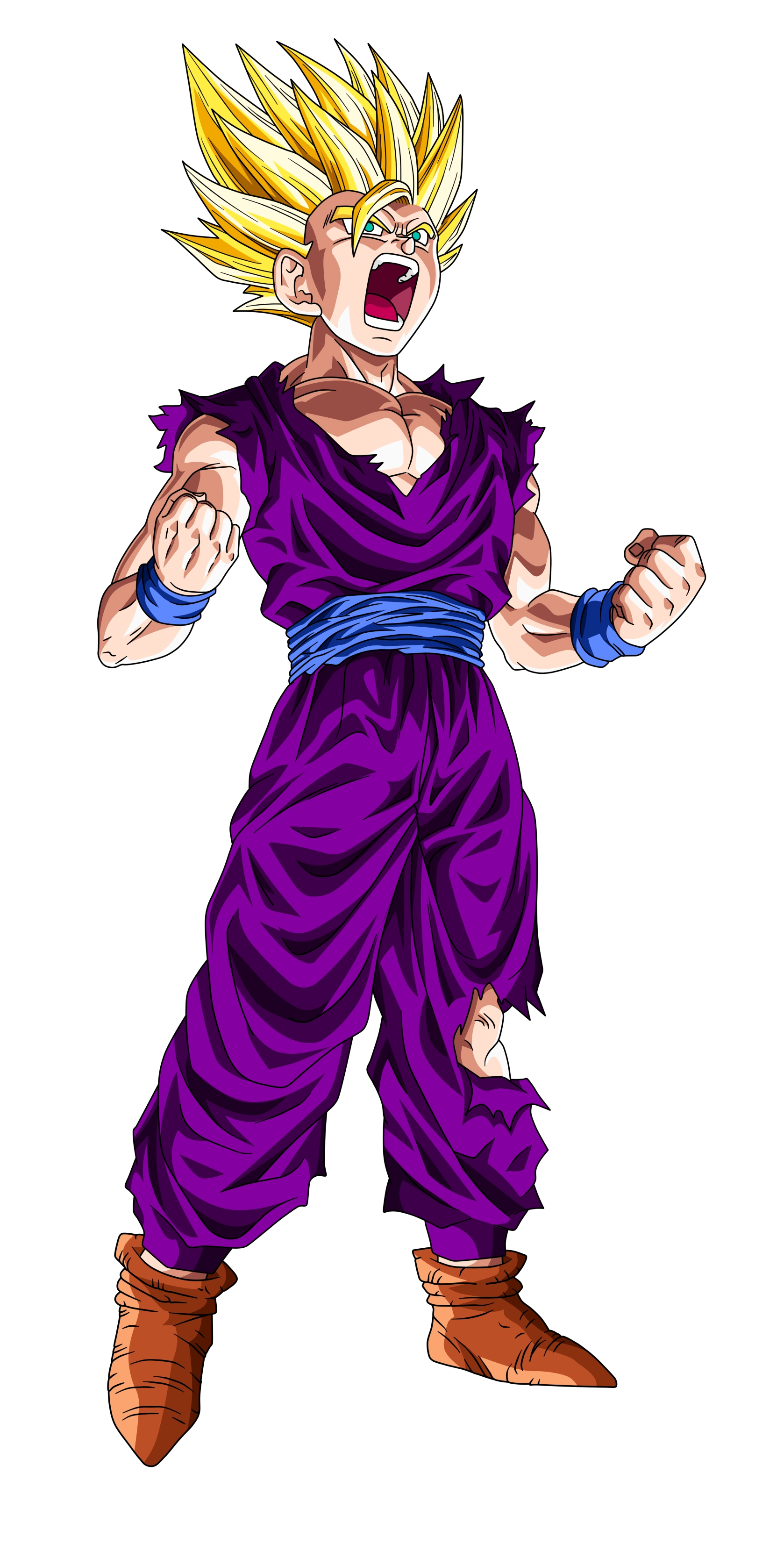 Archivo:Gohan gritando en ssj2.png | Dragon Ball Wiki | Fandom powered ...