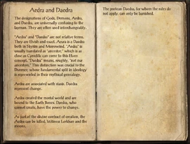 Aedra and Daedra - Elder Scrolls - Wikia