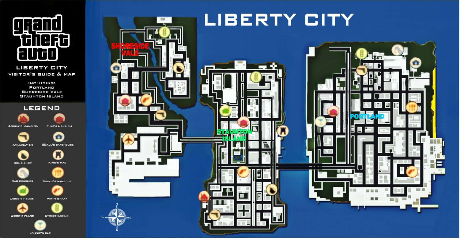 Gta liberty city stories карта спрятанных пакетов