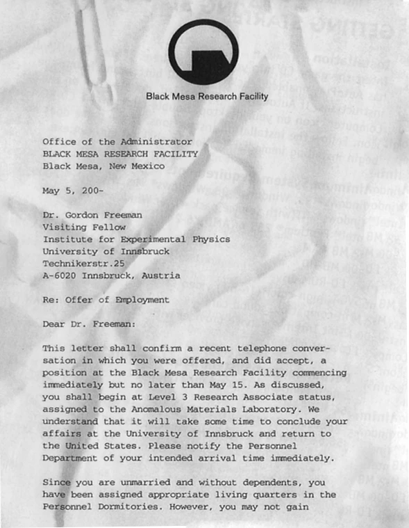 Image - Gordon letter 1.jpg | Half-Life Wiki | Fandom powered by Wikia
