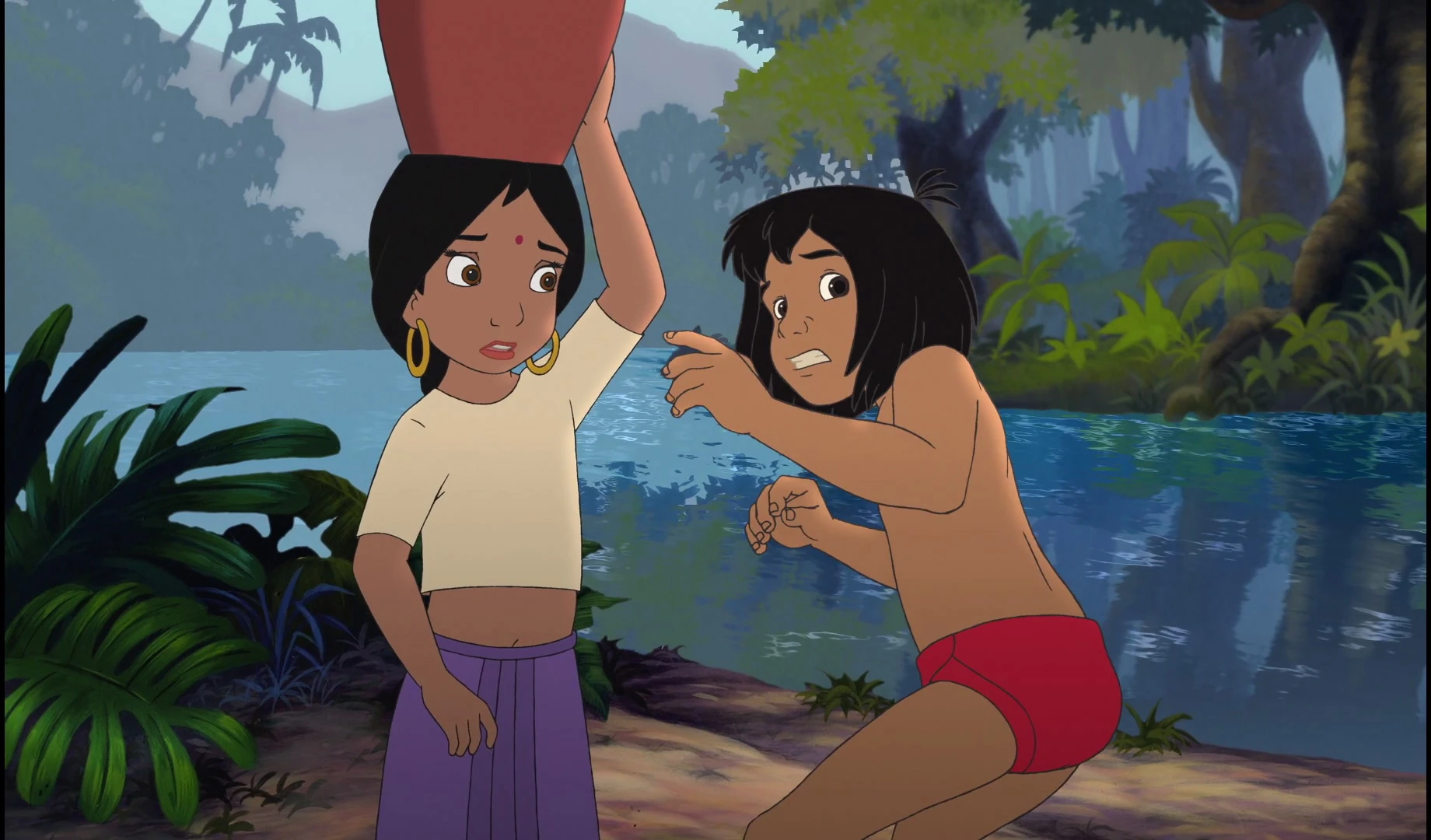 Image - Mowgli and Shanti are scared and worried.jpg | Jungle Book Wiki ...