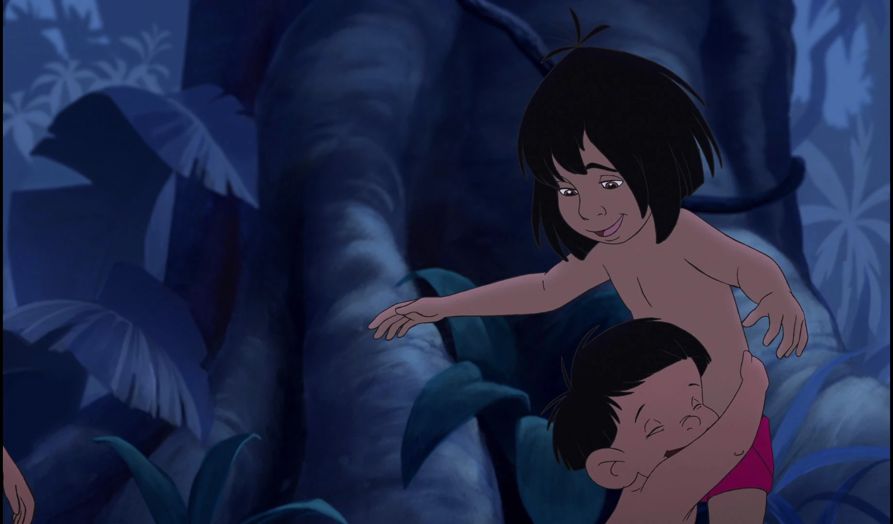 Image - Mowgli is being hugged by Ranjan.jpg | Jungle Book Wiki ...