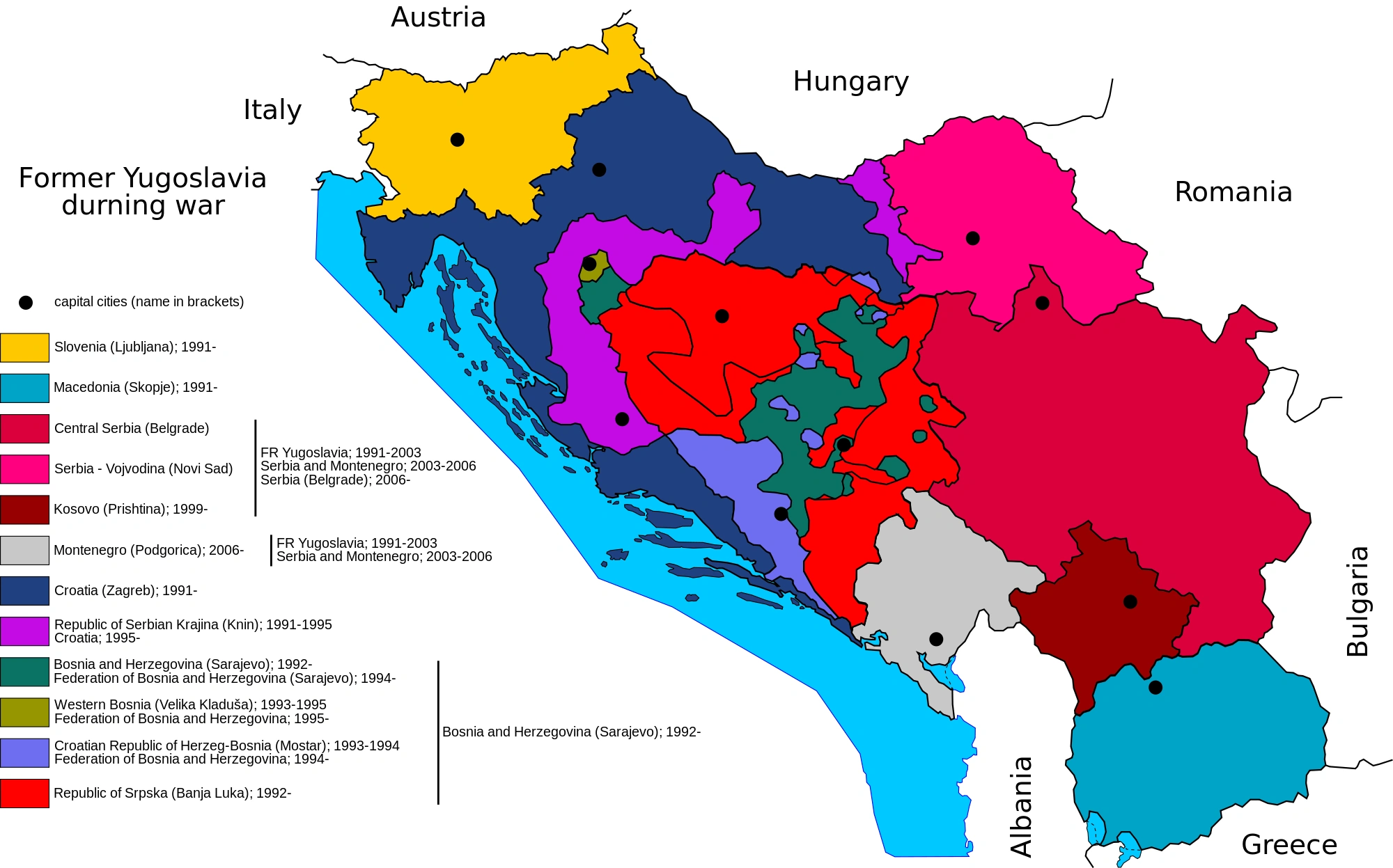 The 1991-2001 Yugoslav civil war (map game) | Map Game Wiki | FANDOM ...