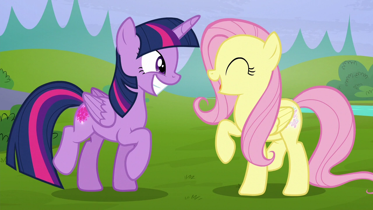 Image - Twilight and Fluttershy smiling wide S5E23.png | My Little Pony ...