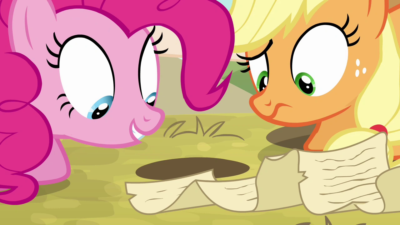 Image - Pinkie Pie and Applejack reading scroll S4E09.png | My Little ...