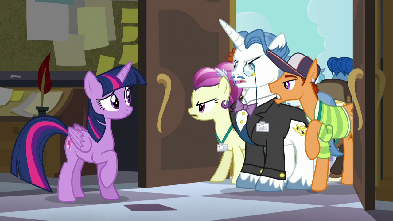 Image - Angry mob complaining to Twilight S5E10.png | My Little Pony ...