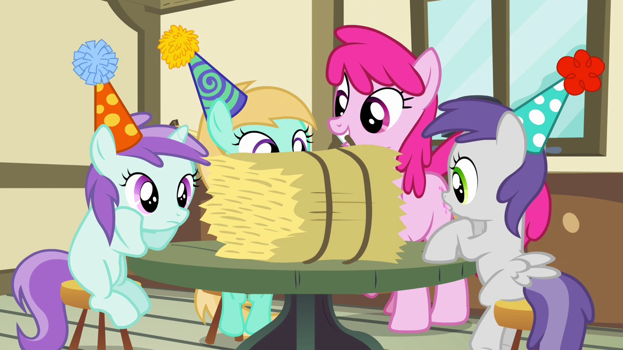 Image - Mare and fillies with hay bale S4E12.png | My Little Pony ...
