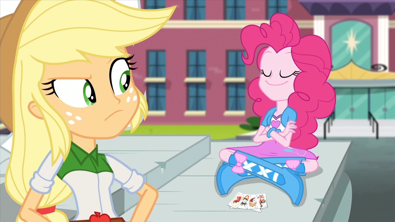 Image - Pinkie proud and AJ bewildered EG2.png | My Little Pony ...