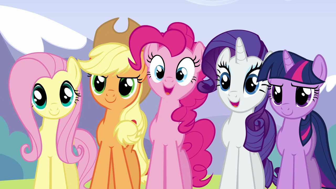Image - Main ponies happy for Rainbow S3E7.png | My Little Pony ...