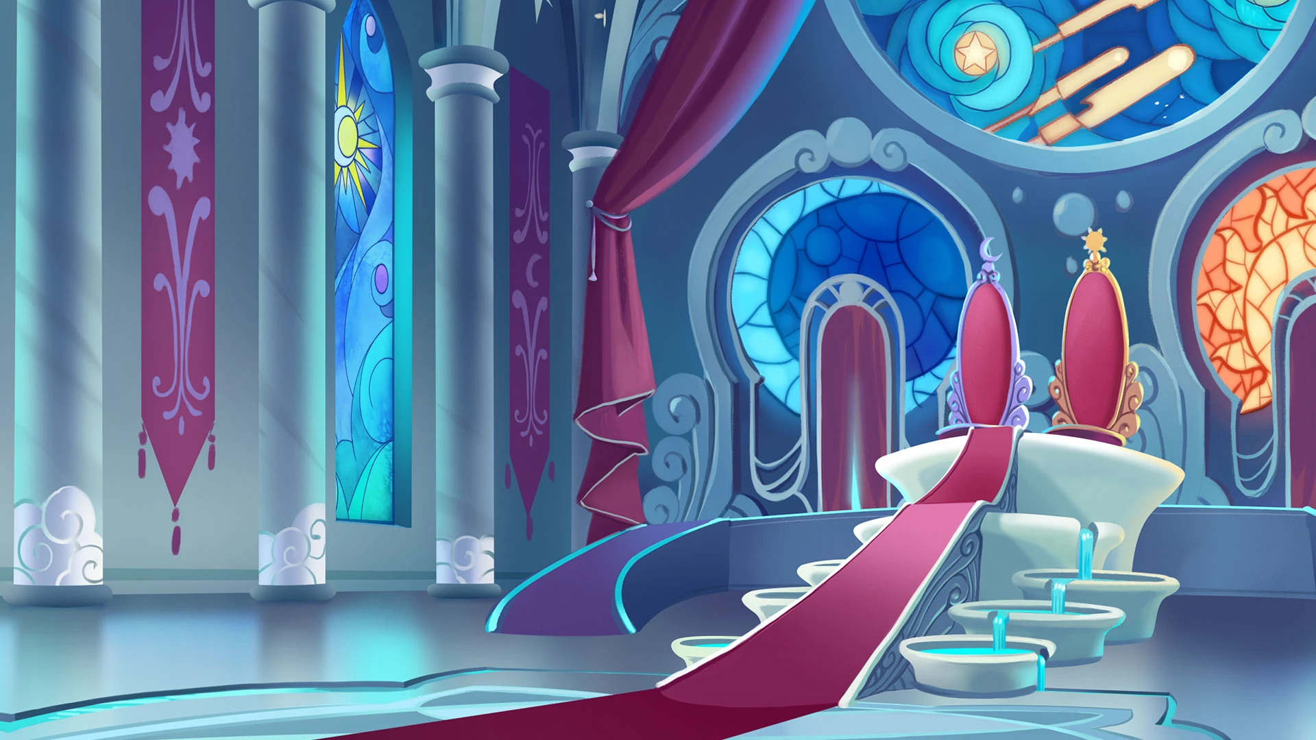 Image - MLP The Movie background art - Canterlot throne room.jpg | My ...