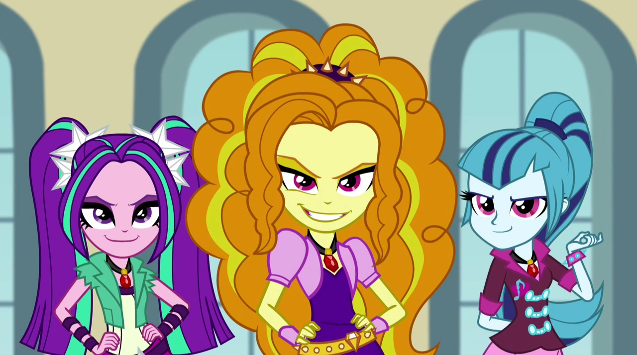 Image - Dazzlings grinning at the Rainbooms EG2.png | My Little Pony ...