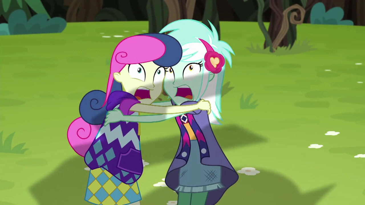 Image - Lyra and Sweetie Drops screaming in fear EG4.png | My Little ...