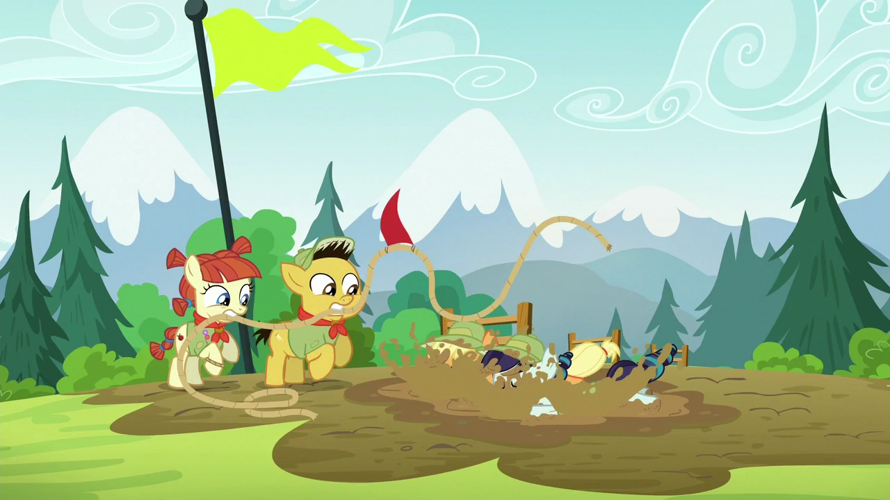 Image - Applejack and Rara slip into mud S5E24.png | My Little Pony ...