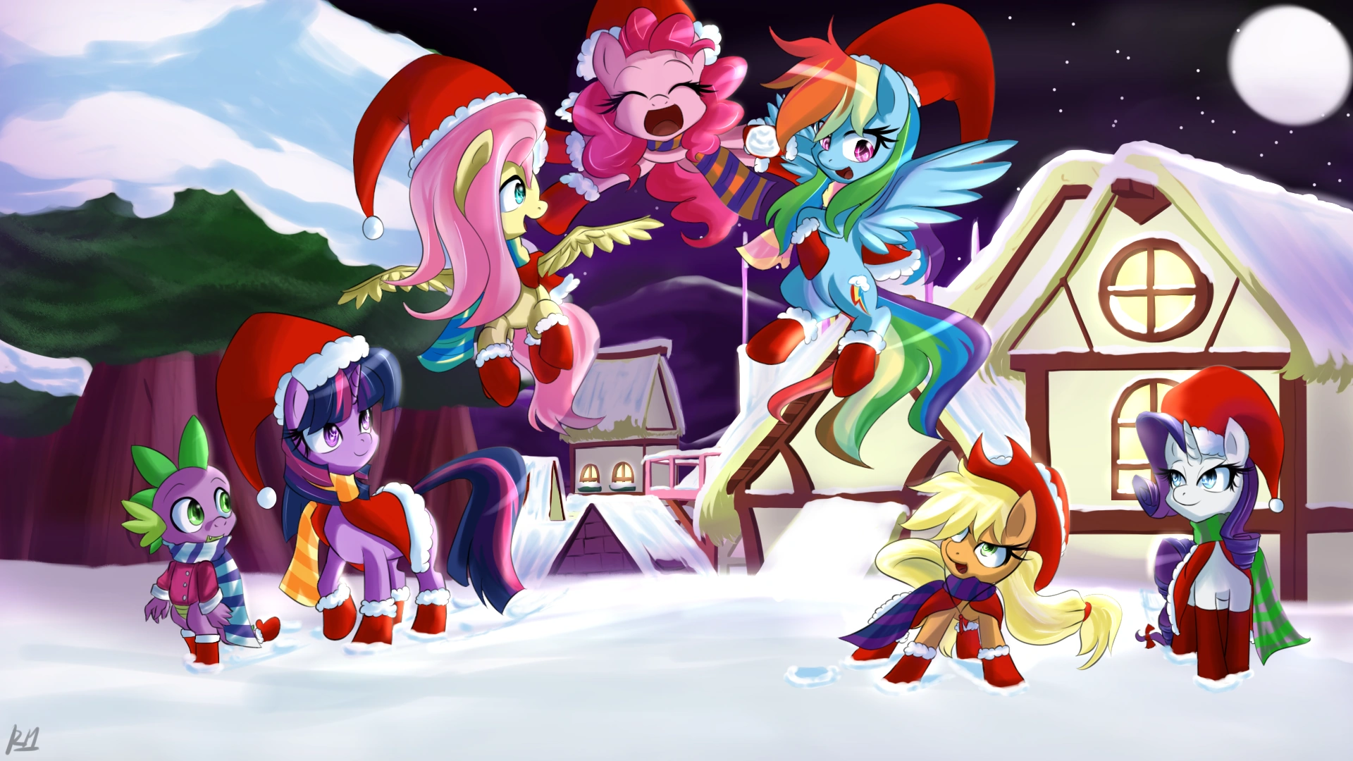 Image - Christmas Ponies by artist-reikomuffin.png | My Little Pony Fan ...