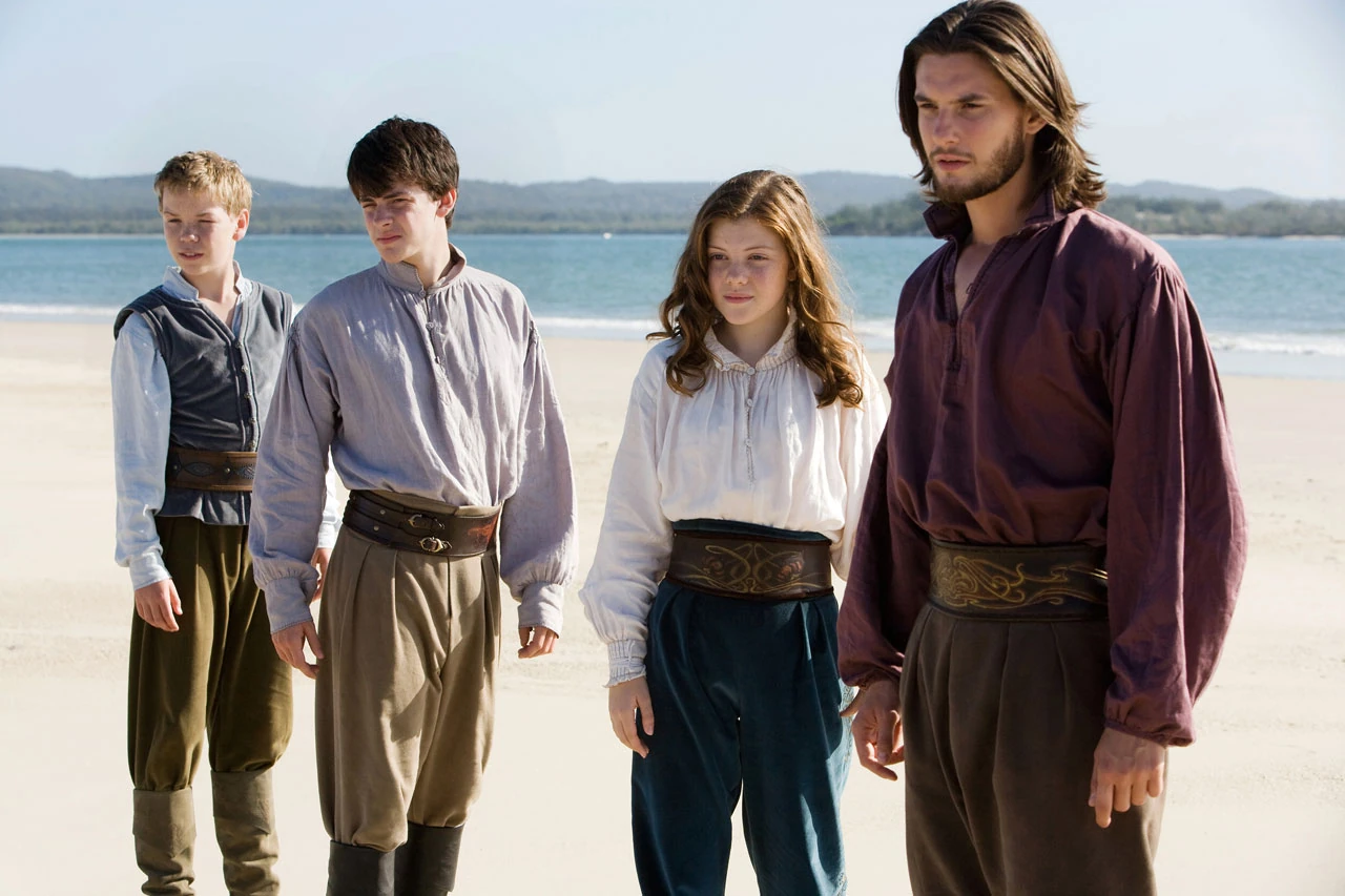 Image - Eustace, Edmund, Lucy & Caspian.jpg | The Chronicles of Narnia ...
