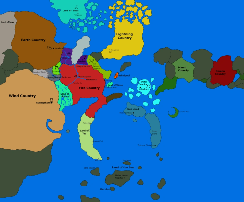Image - Extended naruto map by lordrahl8-d2l1r36.png | Naruto Fanon ...